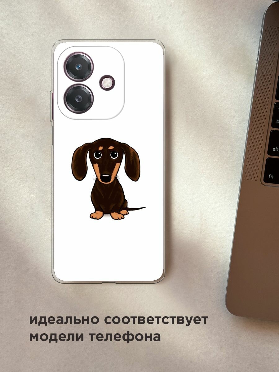 Чехол на Oppo A3/A3x / Оппо А3/A3x с принтом "Маленькая такса" — фото 1
