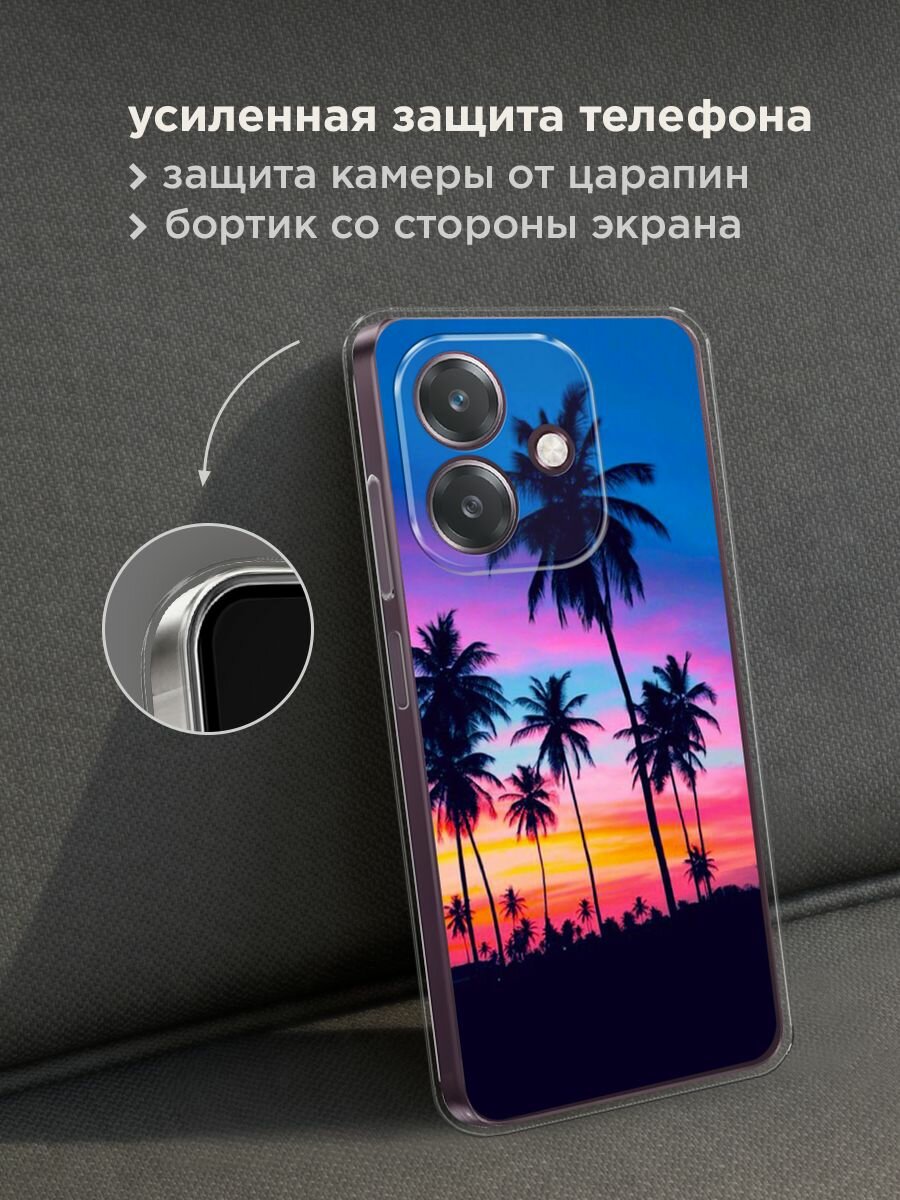 Силиконовый чехол на Oppo A3/A3x / Оппо А3/A3x с принтом "Закат 5" — фото 1