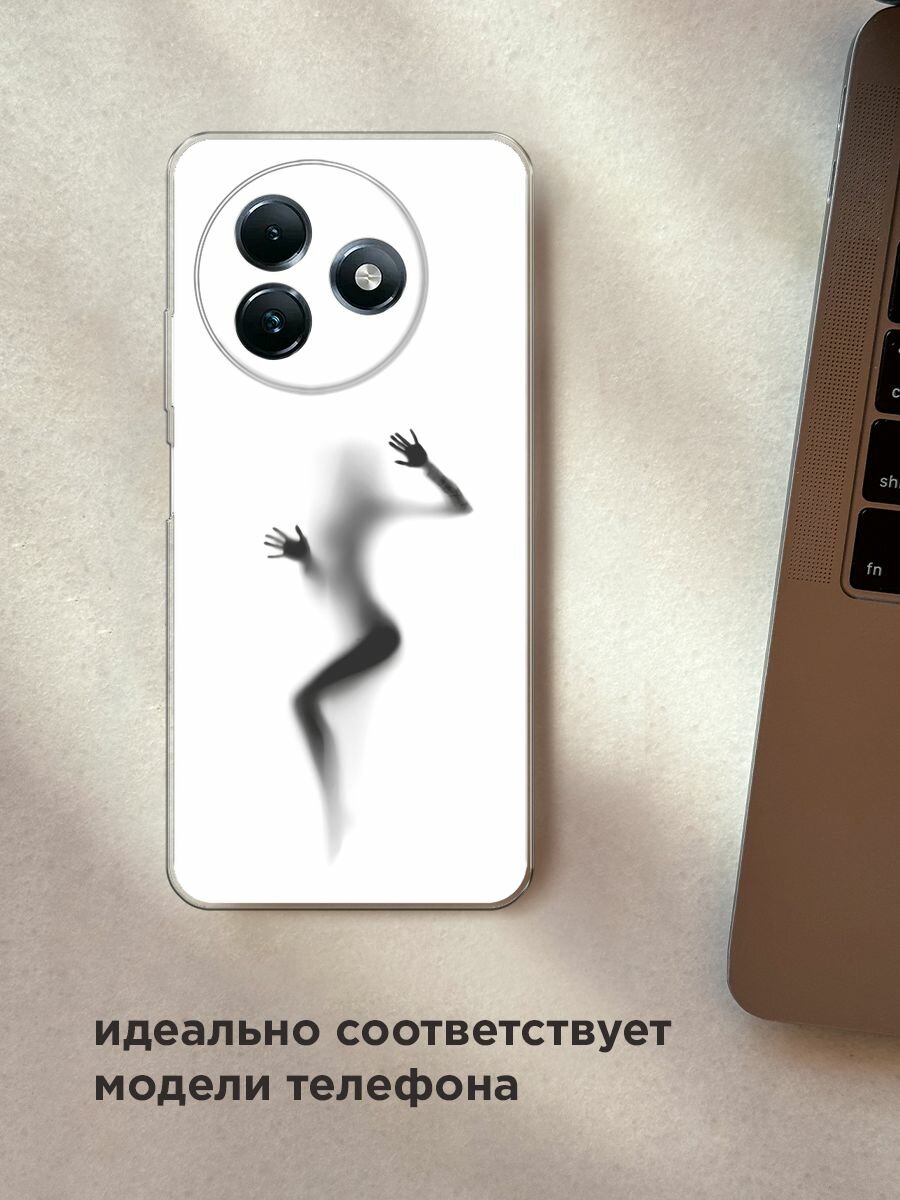 Силиконовый чехол на Itel S24 / Ител S24 с принтом "Девушка в душе" — фото 1