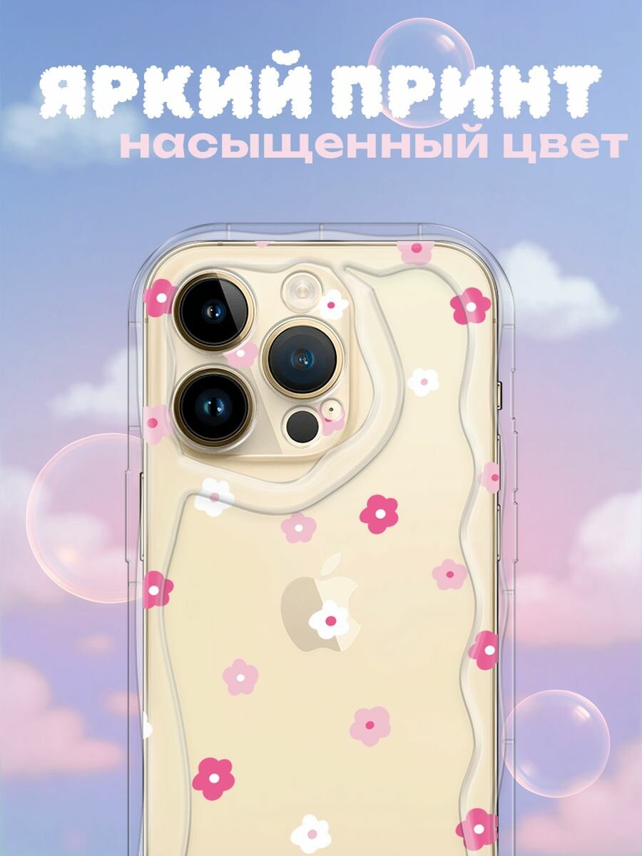 Чехол на Apple iPhone 14 Pro / Айфон 14 Про с принтом "Весенние цветочки рисунок" — фото 1