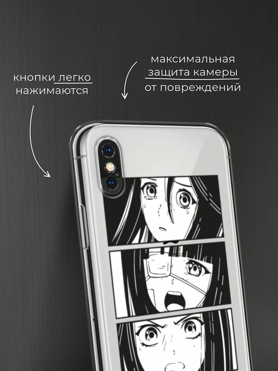 Чехол на Apple iPhone XS Max / Айфон XS Max с принтом "Tokyo girls", прозрачный — фото 1
