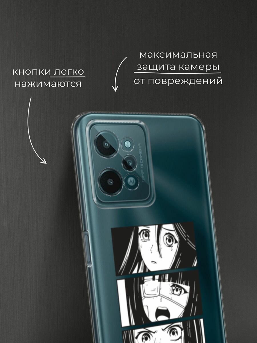 Чехол на Realme C31 / Реалми C31 с принтом "Tokyo girls", прозрачный — фото 1