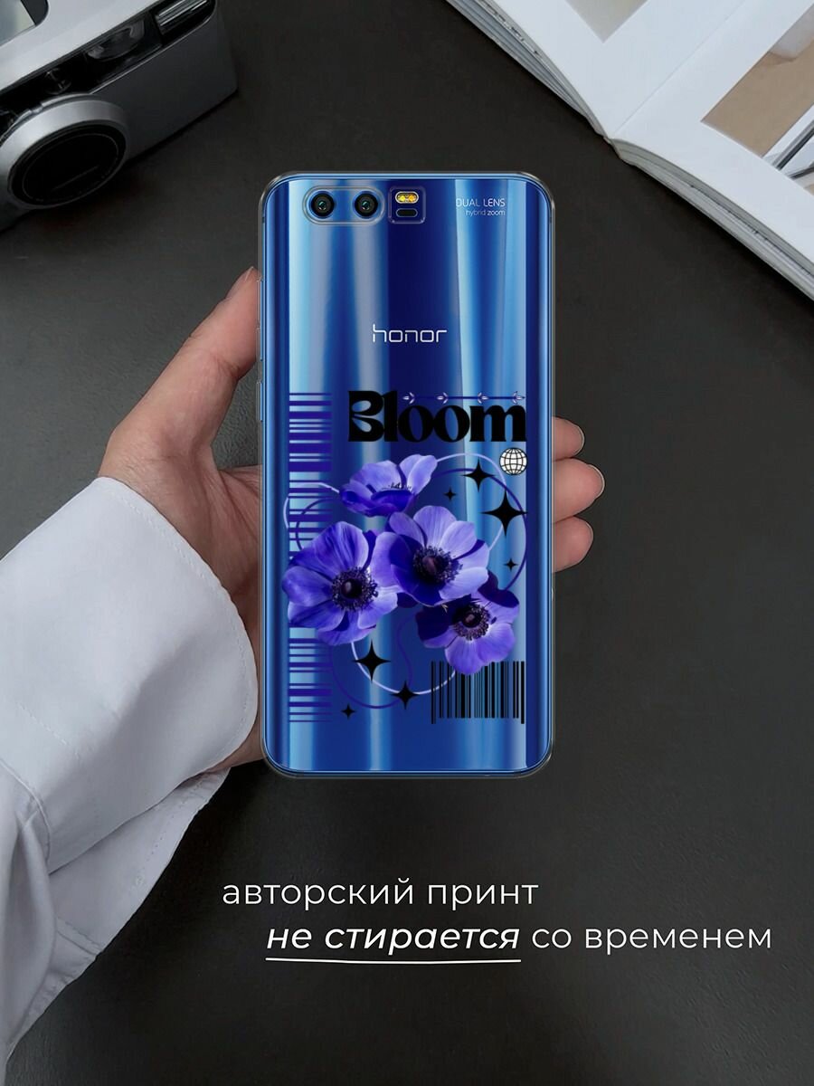 Чехол на Honor 9 / Хонор 9 с принтом "Завораживающие анемоны", прозрачный — фото 1
