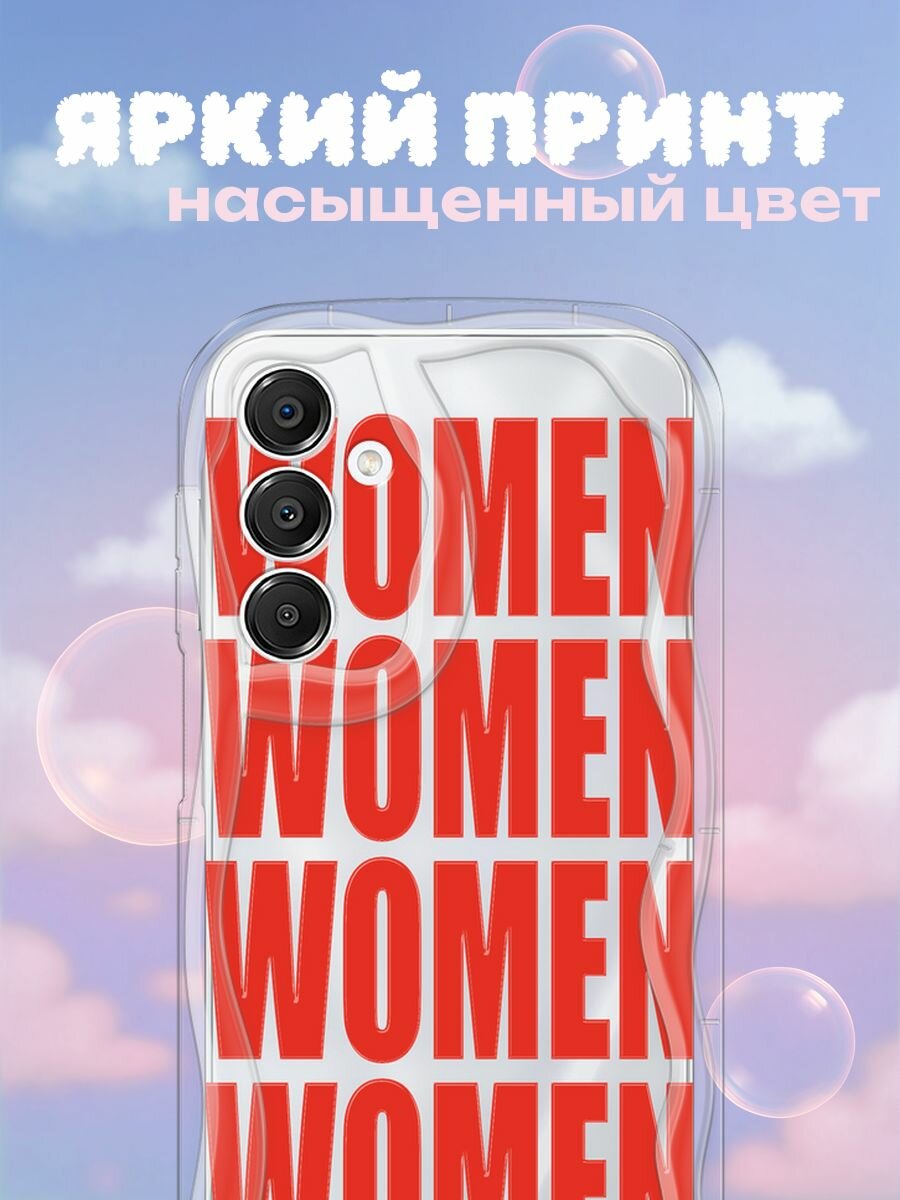 Чехол на Samsung Galaxy A16 / Самсунг А16 с принтом WOMEN 3, прозрачный — фото 1