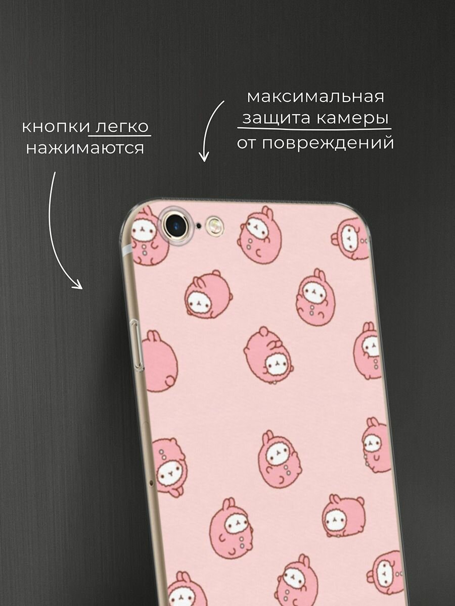 Чехол на Apple iPhone 6 Plus/6S Plus / Айфон 6 Плюс/Айфон 6С Плюс с принтом "Зайчики в капюшонах" — фото 1