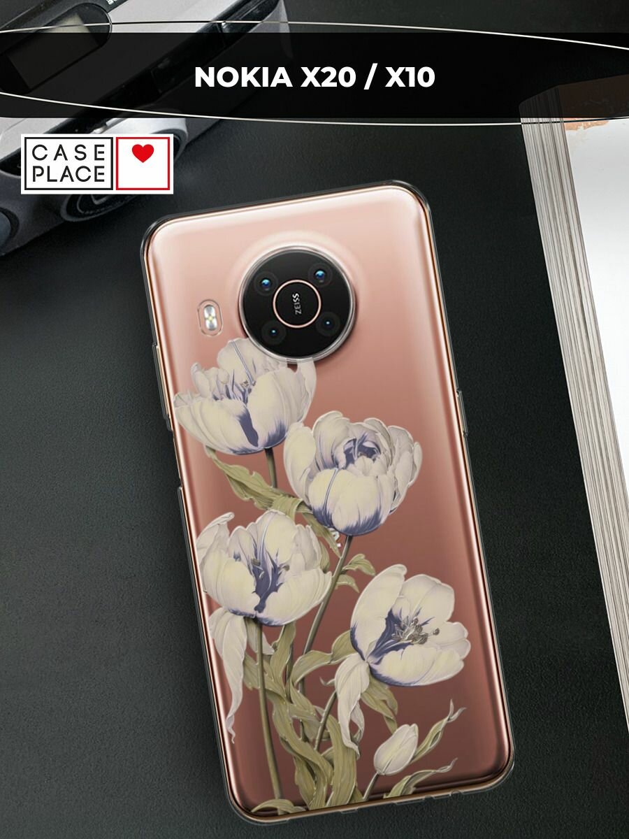 Чехол на Nokia X20/X10 / Нокиа Х20/Х10 с принтом "Серые бутоны"