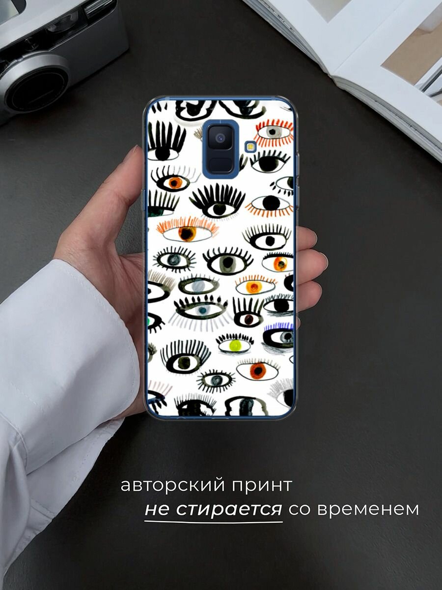 Чехол на Samsung Galaxy A6 / Самсунг Галакси А6 с принтом "Глаза акварель" — фото 1