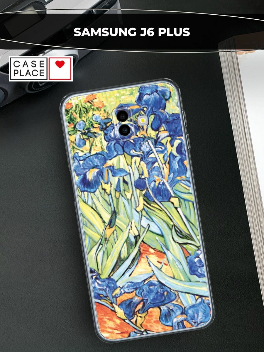Чехол на Samsung Galaxy J6 + / Самсунг Галакси J6 Плюс 2018 с принтом "Ирисы Ван Гог"