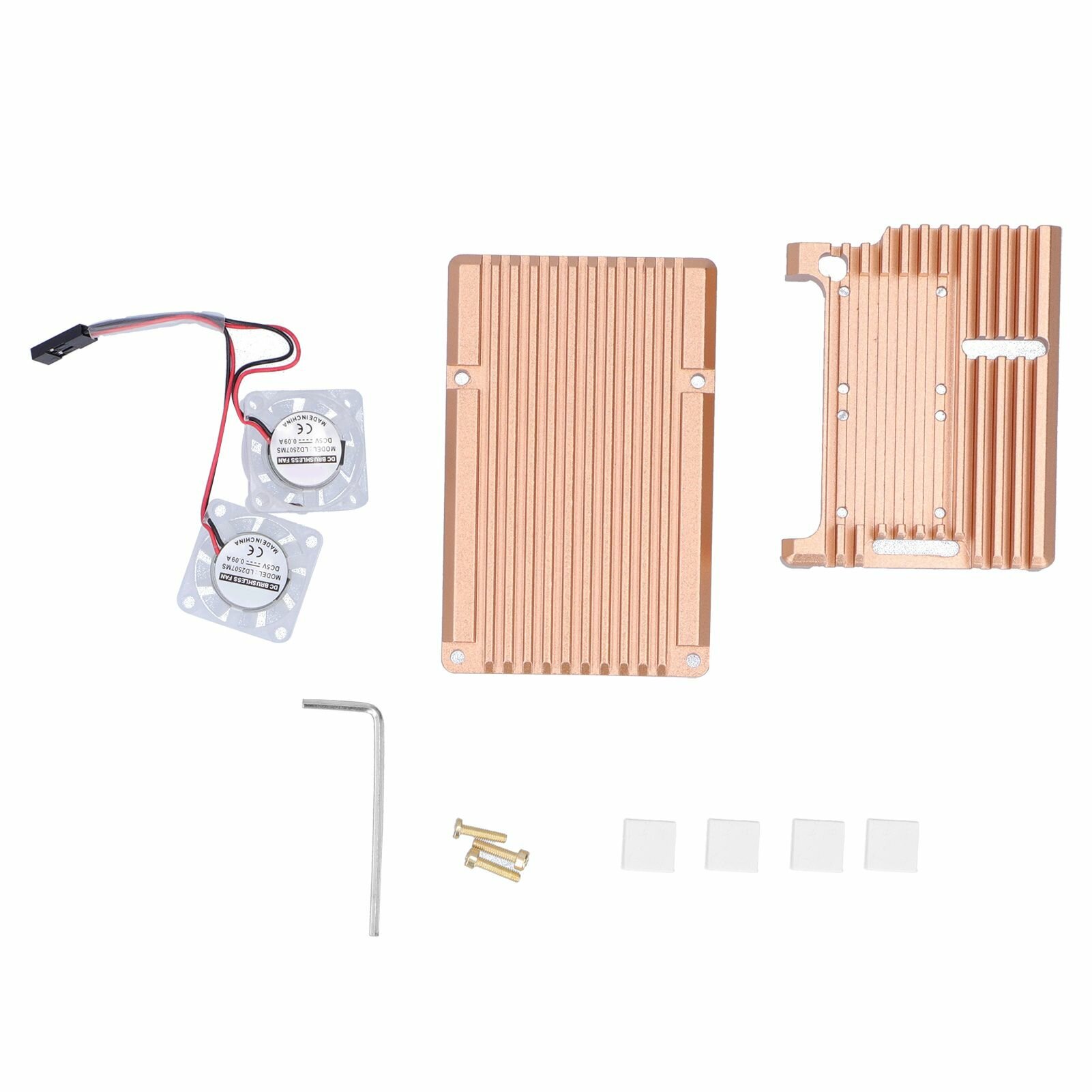 Золотой корпус для RPi4, алюминий, теплоотвод, антикоррозия, защита, компактный, аксессуар