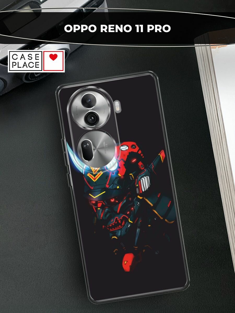 Чехол на Oppo Reno 11 Pro (Global) / Оппо Рено 11 Про Глобал с принтом "Неоновый самурай"