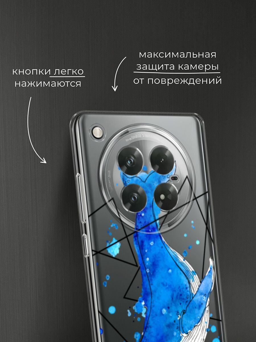 Чехол на Infinix Zero 40 5G / Инфиникс Зеро 40 5G с принтом "Кит графика", прозрачный — фото 1