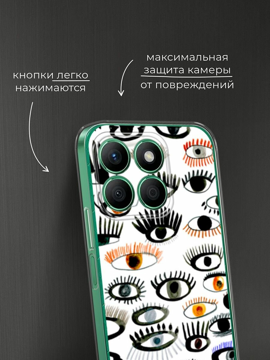 Силиконовый чехол на Honor X8B / Хонор X8B с принтом "Глаза акварель" — фото 1