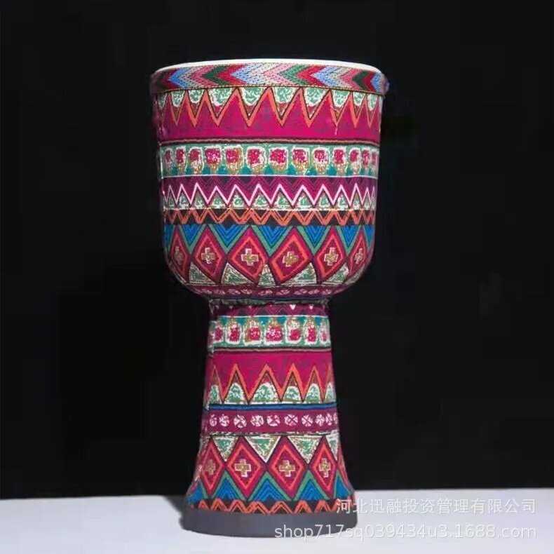 Барабан джембе-21cm, музыкальный этнический инструмент, "Светлый" 21*21*40 см, ручная работа