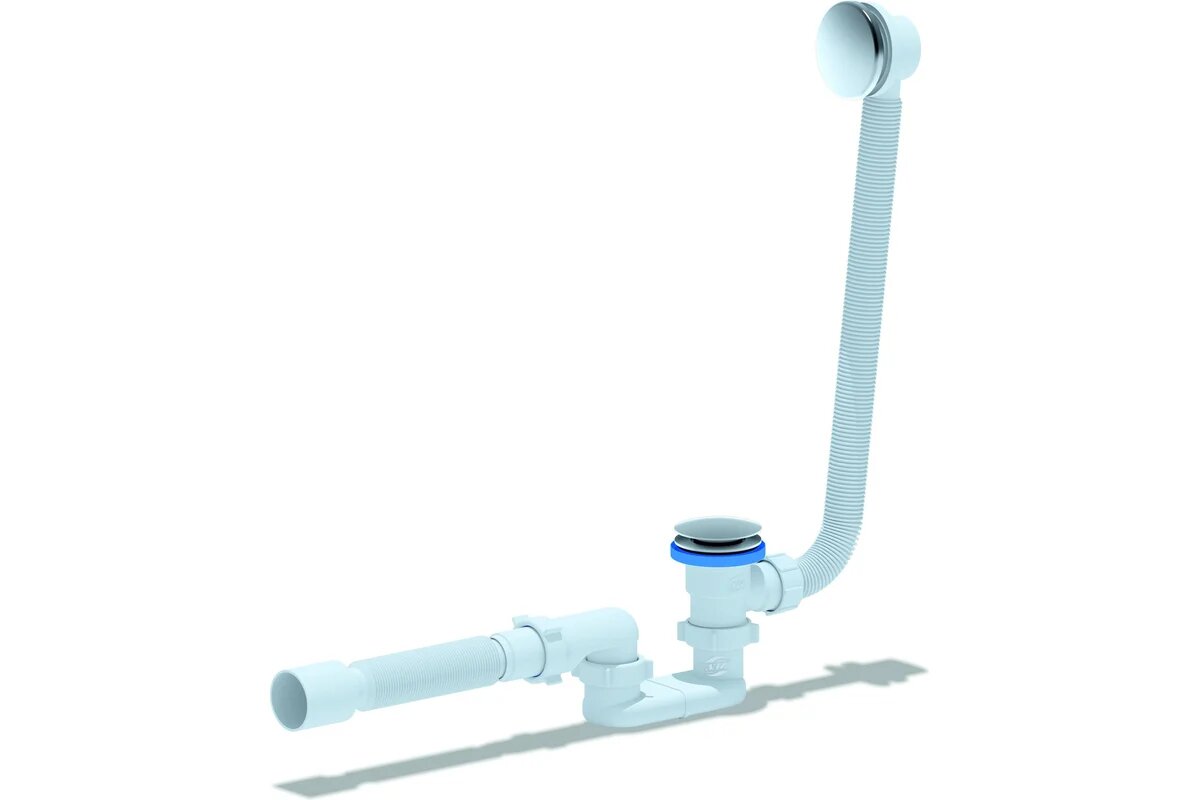 АНИ Пласт Сифон для ванны плоский автоматический 1 1/2x40 гофрированный 40x50 EC055GS