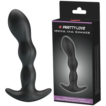 Baile Pretty Love Special Anal Massager, черный Анальный вибратор рельефной формы