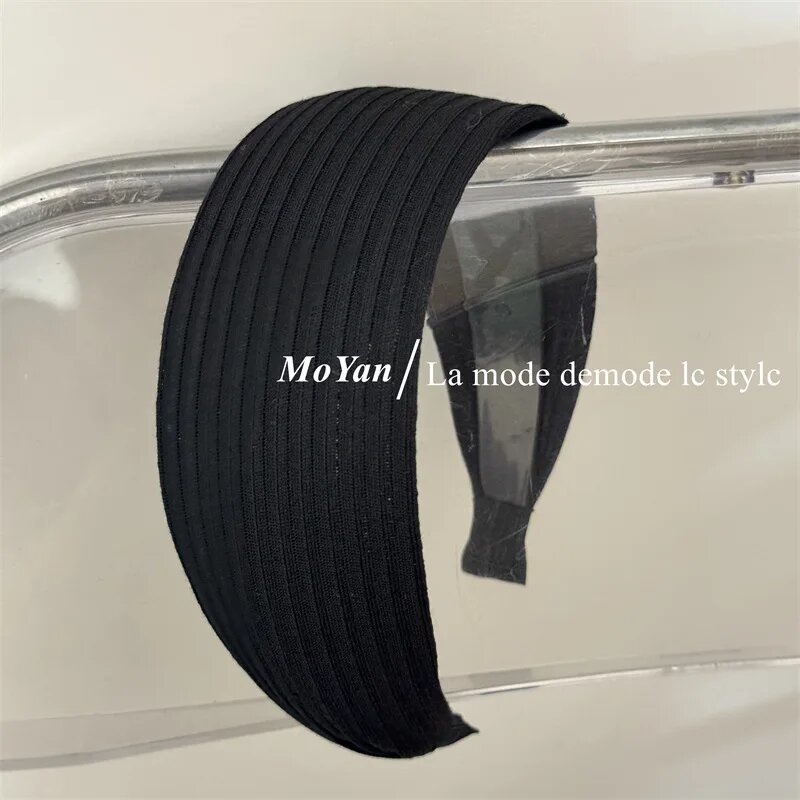 Хлопковые вязаные ленты для волос Черный, black