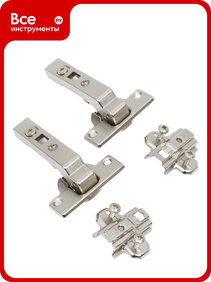 Мебельная петля для фальш панелей Hettich 35 мм, для быстрого монтажа, никелированная, 2 шт. 953287, для двери толщиной
