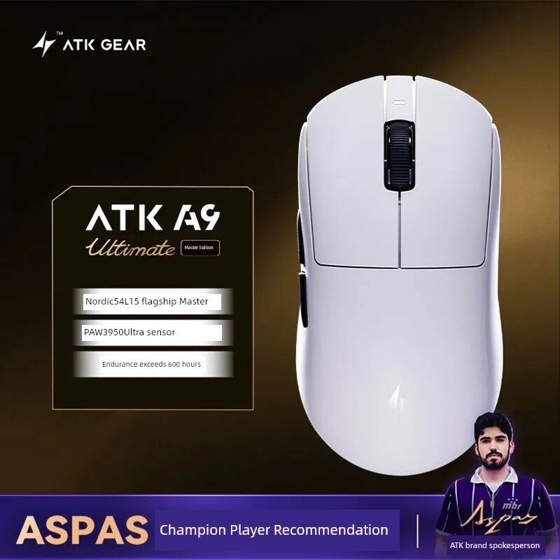 Беспроводная Bluetooth-мышь ATK Dragonfly A9, игровая, эргономичная, для компьютера и офиса, трехрежимная, Star Flash