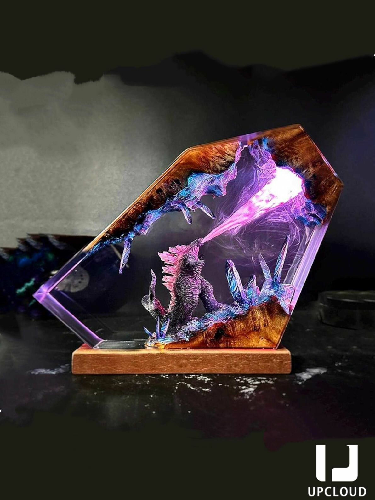 Эпоксидная смола/диорама/UPCLOUD+ многоцветная полимерная лампа10*6 дюймов