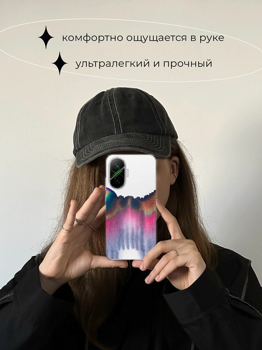 Чехол на Poco F7 / Поко F7 с принтом Акварельная абстракция, прозрачный — фото 1
