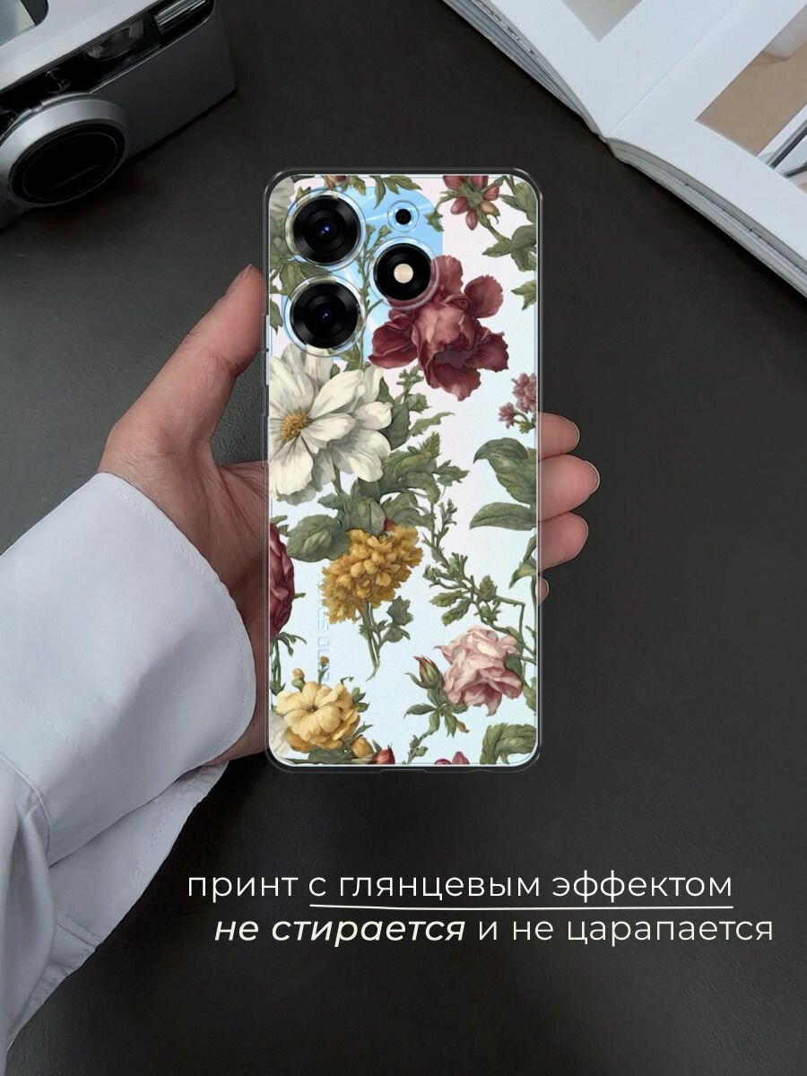 Чехол на Tecno Spark 10 Pro / Текно Спарк 10 Про с принтом Акварельные цветы 2 — фото 1