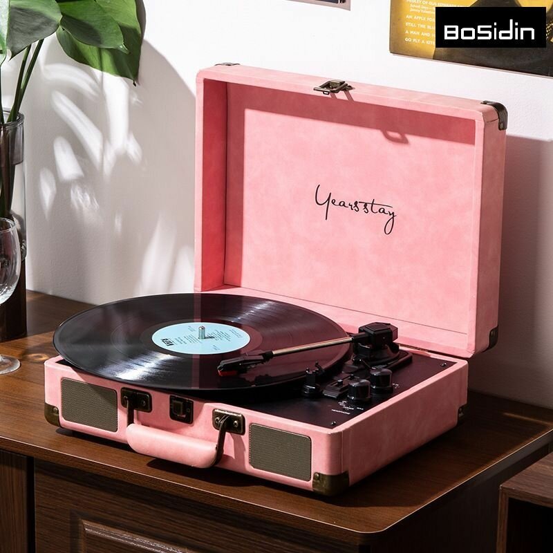 Портативный мини граммофон с Bluetooth для виниловых пластинок