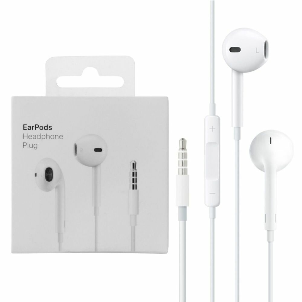Наушники проводные для телефона iPhone с микрофоном , AUX , jack 3.5
