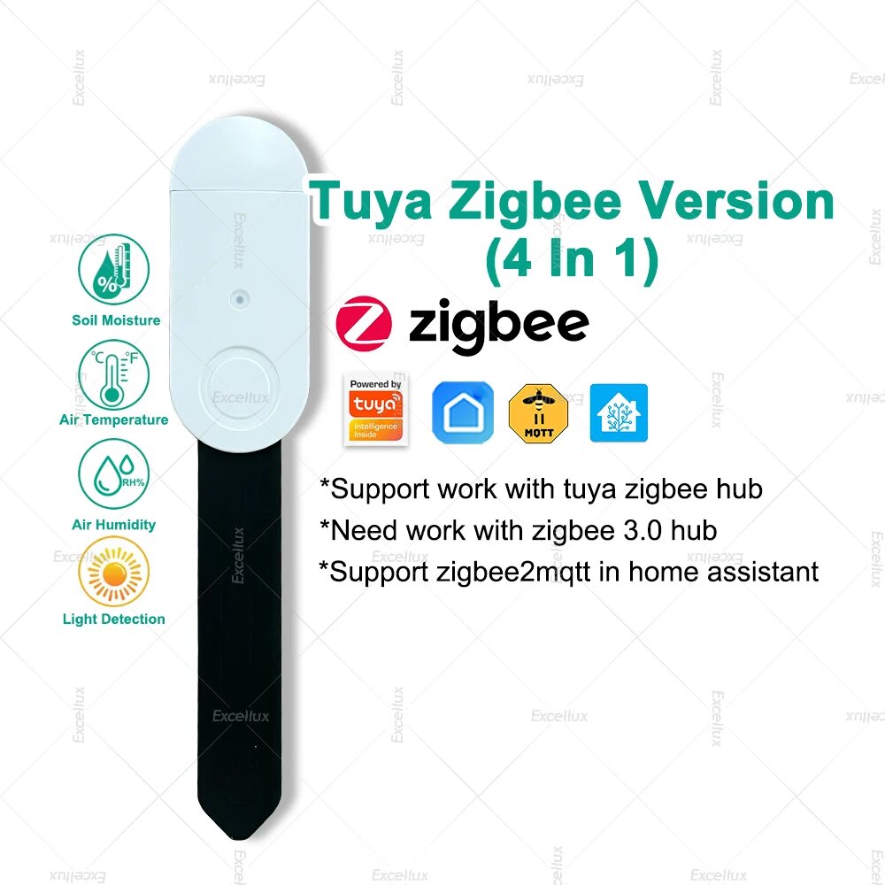 Датчик влажности почвы Zigbee 4-в-1 Tuya Zigbee Version