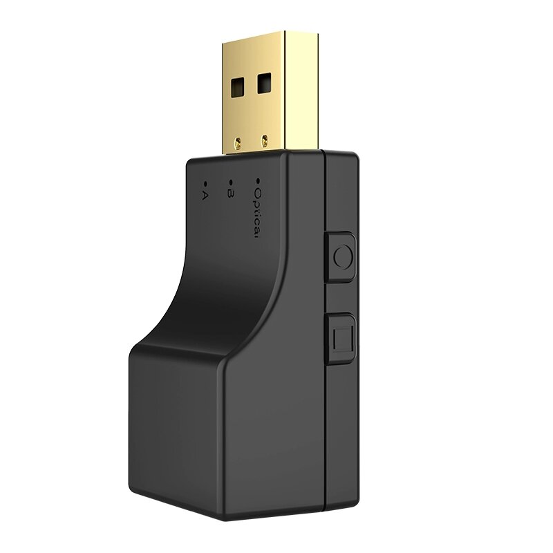 USB-адаптер Bluetooth с оптическим выходом, беспроводной аудиоадаптер «два в одном», передача звука без потерь с низкой
