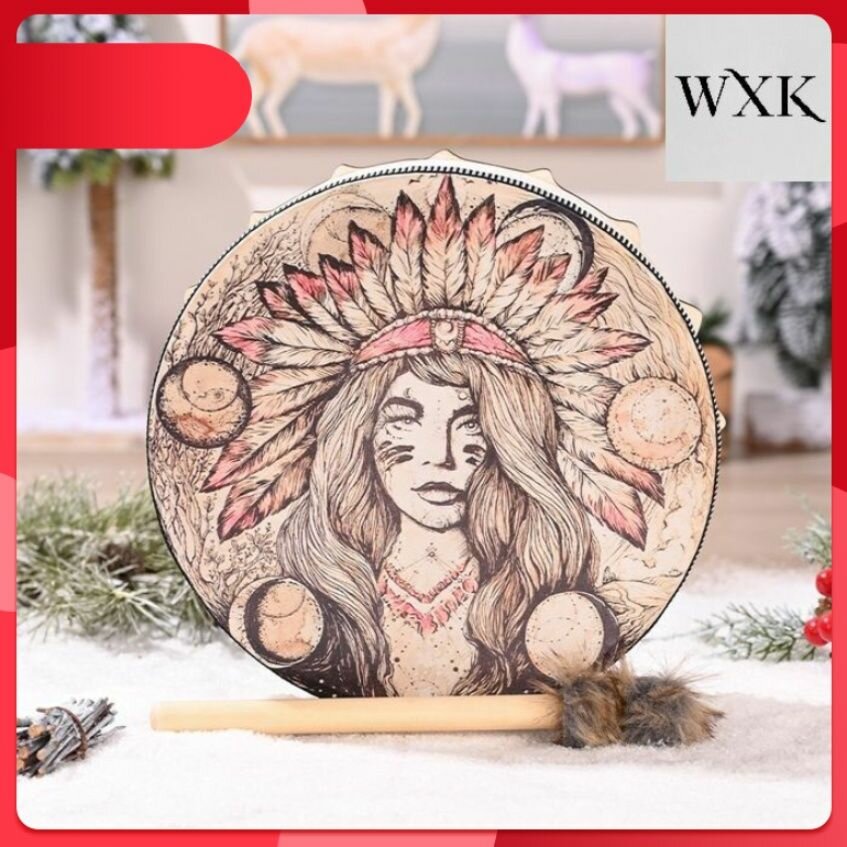 Бубен шаманский, 25 см, музыкальный инструмент, олень