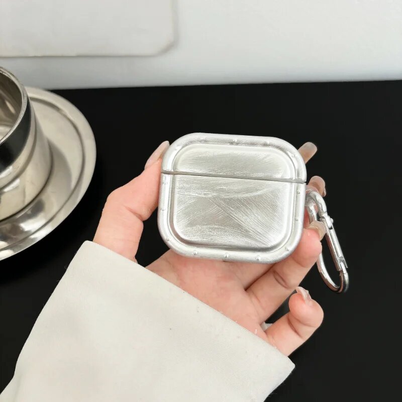 Новый чехол для наушников с серебряным рисунком перьев для AirPods 4 1 2 3 Чехлы Pro 2nd Беспроводной Bluetooth Чехол с кольцом-брелком 2025