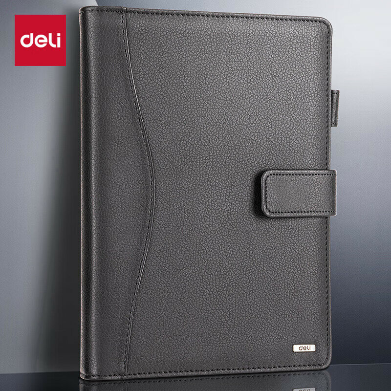 [Back to School Essential] [Lowest Price Online] Deli 25K 100-Sheet Premium Loose-Leaf Notebook, Business Office Journal Diary, Black 3164