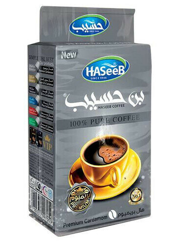 Кофе молотый с кардамоном, Премиум (grey), "HASeeB", Coffee with premium cardamom, 200гр.