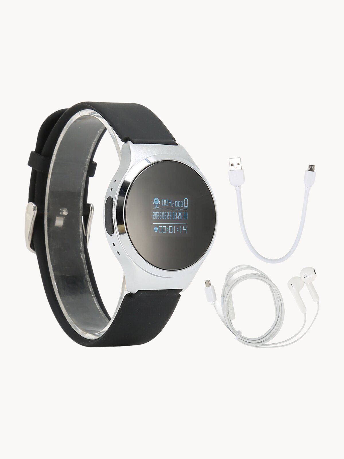 Часы с диктофоном, 32 ГБ, HD-аудио, шумоподавление, функция MP3, шифрование файлов, автосохранение, голосовая активация, лекция, запись, умные часы