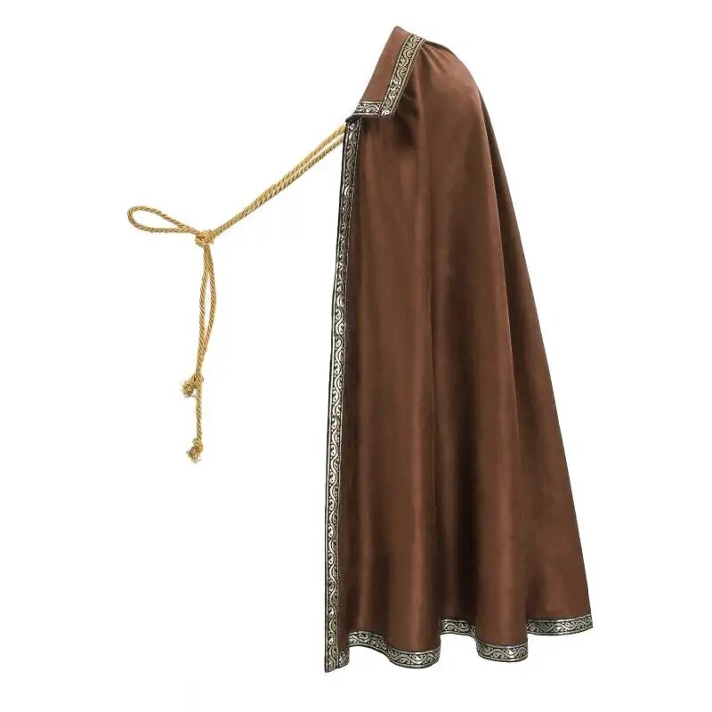DAZCOS Средневековая накидка Тюдоров Ренессанс Кавалер Шаль на половину плеча Черный плащ рейнджера с капюшоном Рождественский костюм Хэллоуин