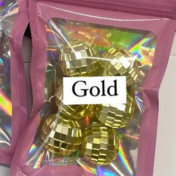 Мини-диско-шары серебристо-розовые 3D блестящие HGDTFF gold