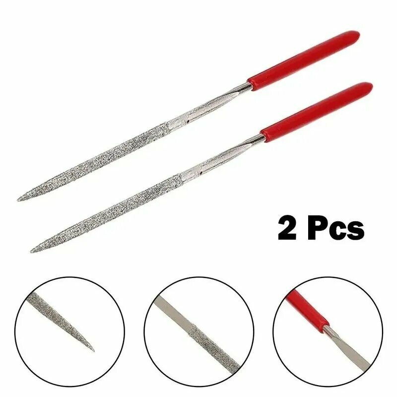 2 шт. 3x140 мм трехгранный алмазный надфиль для обработки стали, камня, металла и дерева