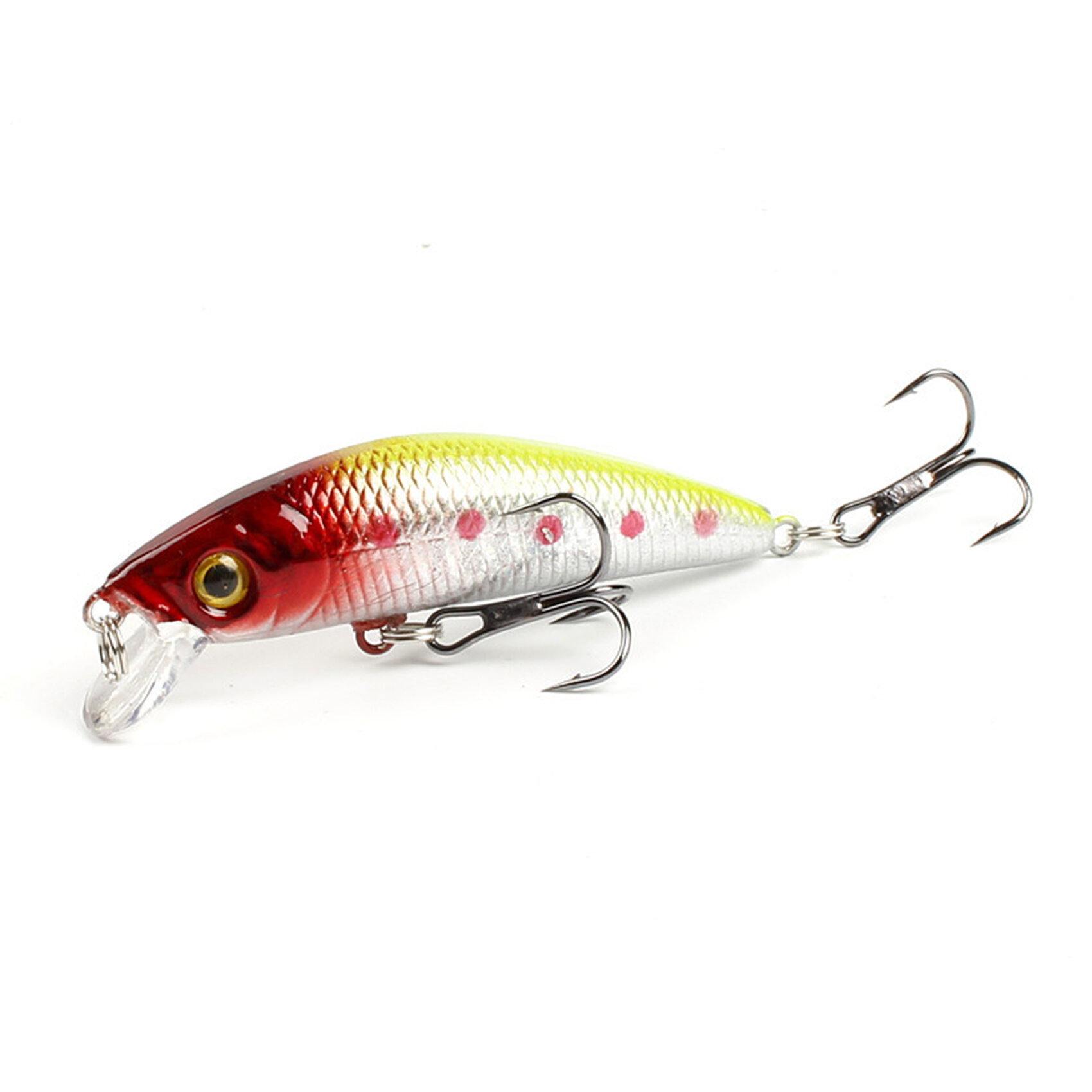 Приманка для рыбалки Hard Bass Bait Crankbait с 3D глазами и 6 крючками, цвет 1#/2#/3#/4#/5#/6#/7#/8#/9#/10# (выбор), размер 7см, глубина погружения 0.6-1.8м, количество 1 шт, вес 8г, материал ABS и высокоуглеродистая сталь