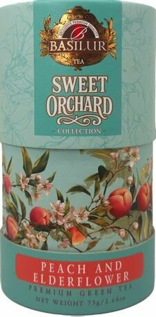 Чай Basilur зеленый 75 гр Сладкий сад персик и бузина