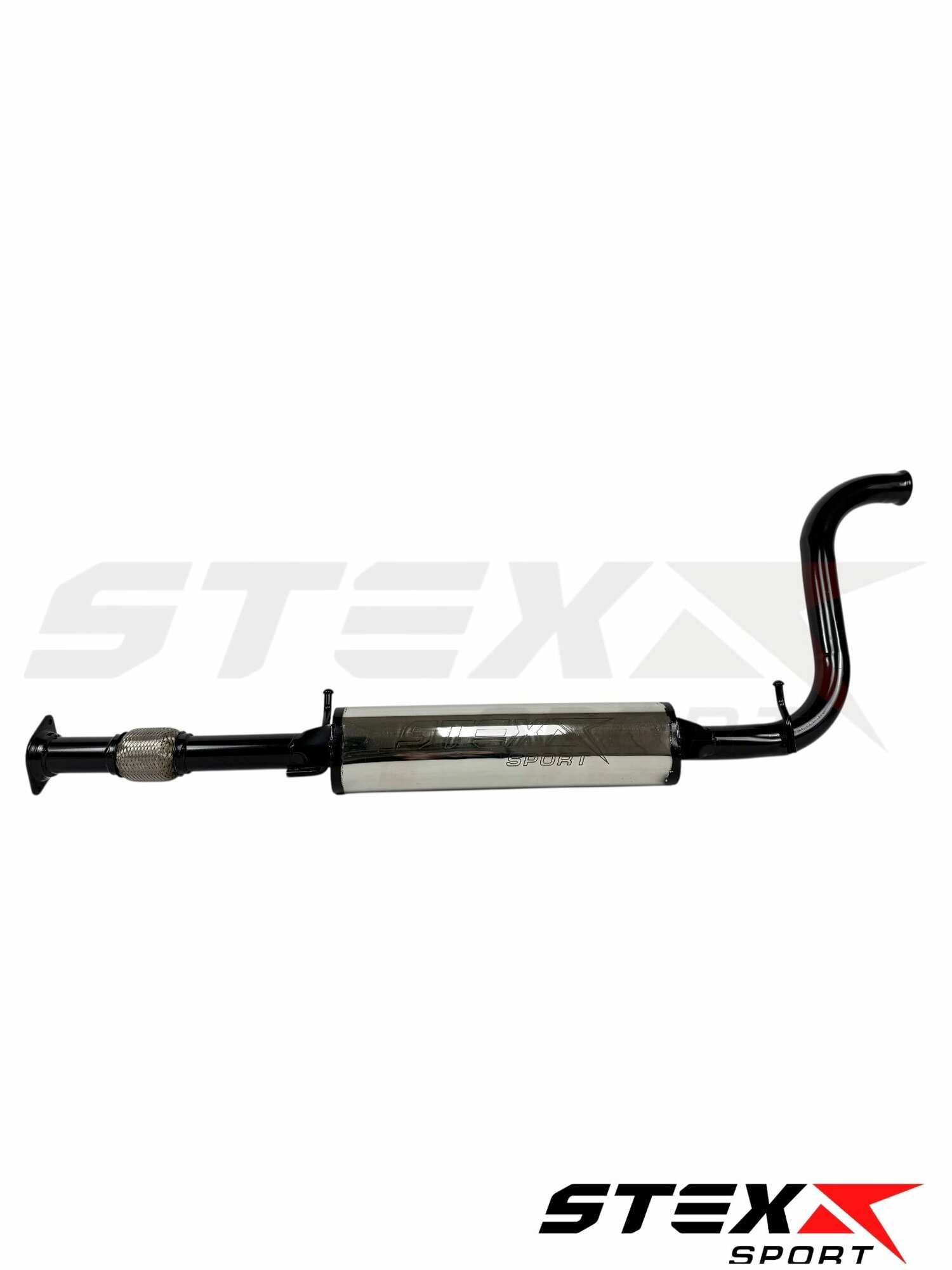 Резонатор "STEXX" для а/м Lada Priora овальная бочка (нерж.) с гофрой