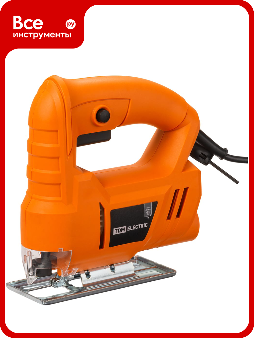 Электрический лобзик TDM ELECTRIC ЛЭ-450/55, мощность 450 Вт, пропил 55 мм, 3000 ход/мин, шнур 3 м, "Гранит" SQ1089-0101