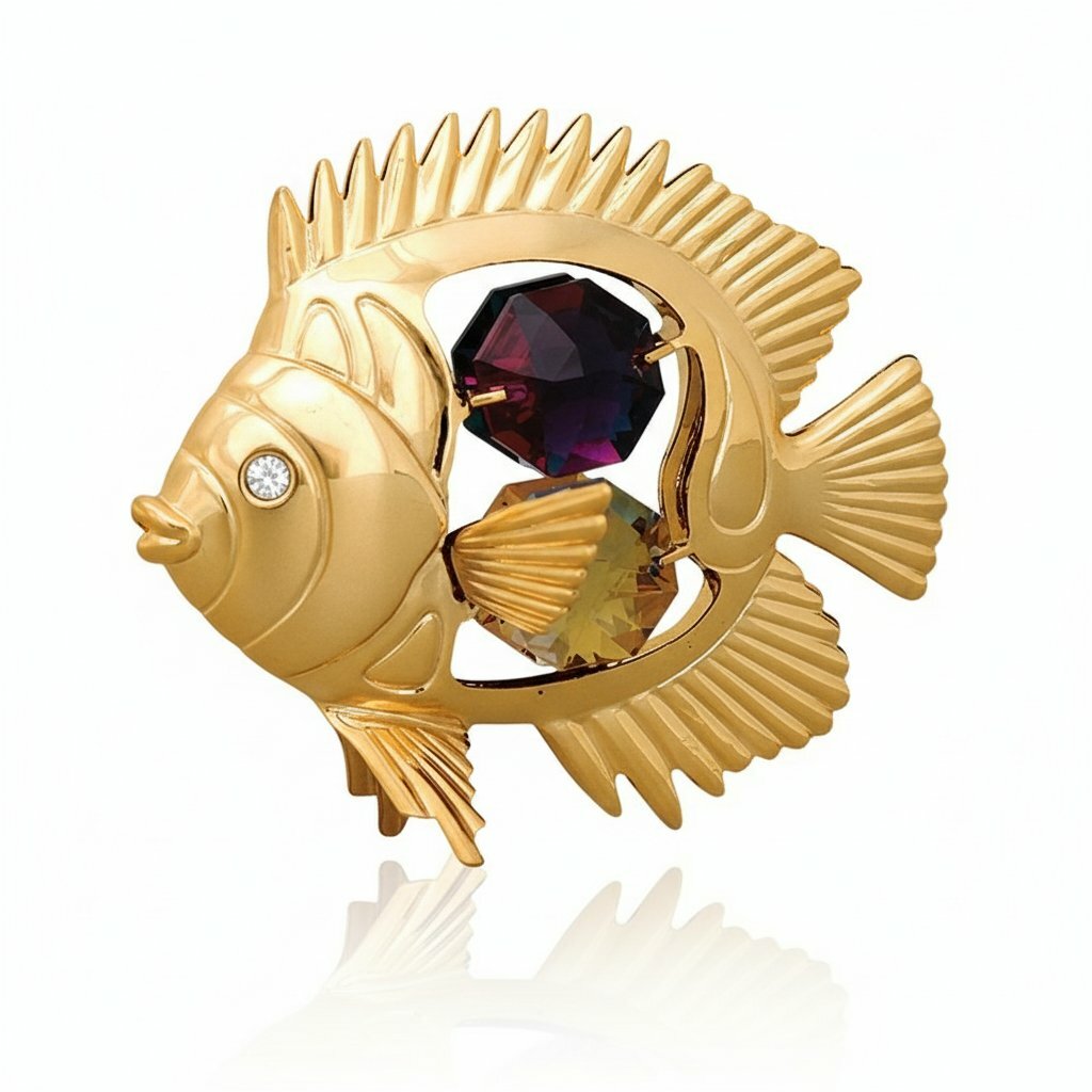 Фигурка Рыбка-Дискус с цв. кр. A8003 Crystal Temptations, Металл, кристалл