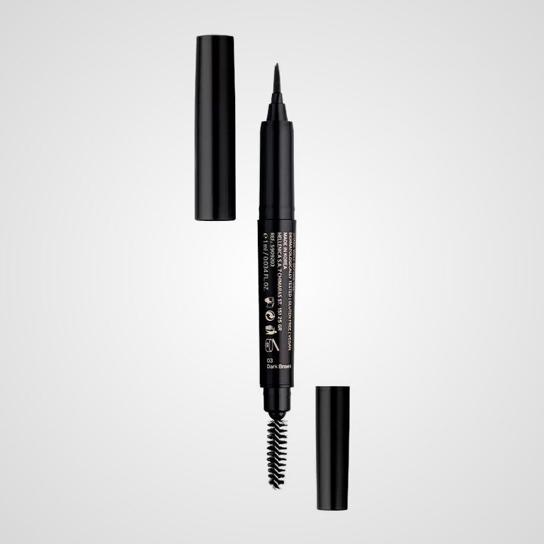 Фломастер-подводка для бровей тон 03 Темно-коричневый RADIANT MAKE-UP RAD BROW WIZARD TATTOO PEN No 3 DRAK BROWN Подводка 1 гр