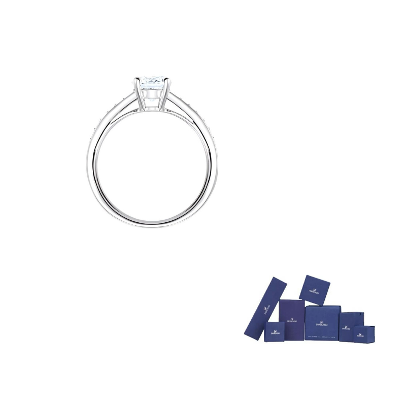 Кольцо обручальное, кристаллы Swarovski