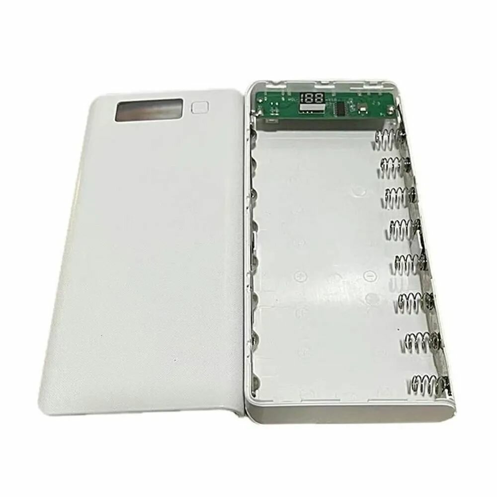 Корпус для батарей 18650, PowerBank, защитные функции, корпус для зарядки, Белый