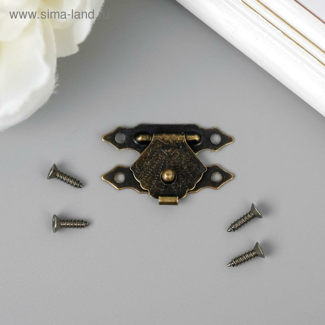 Замок для шкатулки, металл, бронза + гвозд, 2 х 3 см, набор 10 шт