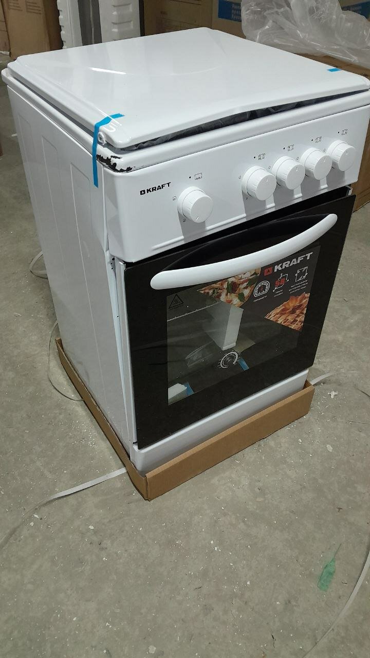 Плита газовая KRAFT KF-FSK5301GW белый (уценка)