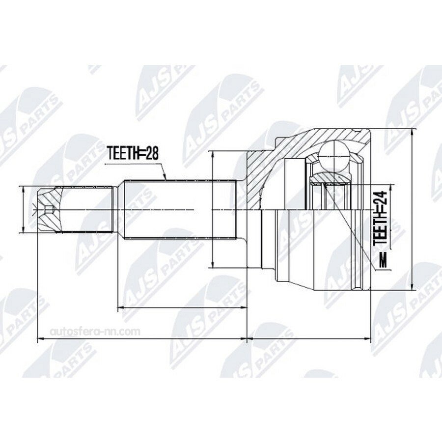 NTY NPZDW025 NPZ-DW-025 NTY, ШРУС наружный SSANGYONG REXTON 06-, KYRON 05-,