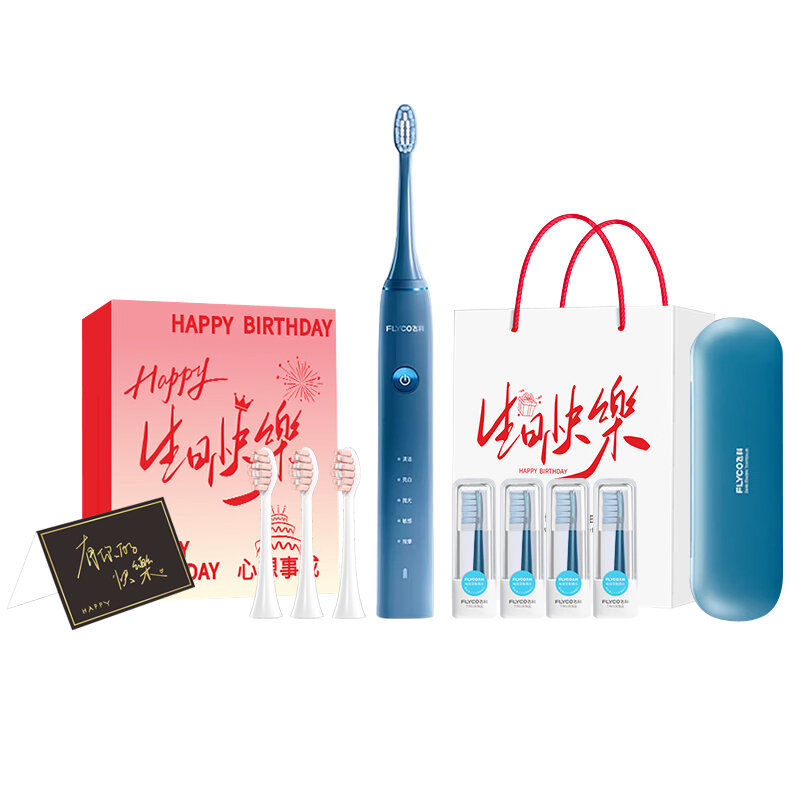 Электрическая зубная щётка унисекс FLYCO FT7105 Deep Sea Blue+Birthday Box