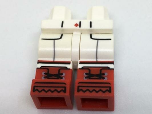 Деталь Lego 970c00pb0614 Hips and Legs with Red Diamond Button, Pockets and Detailed Red Boots Pattern